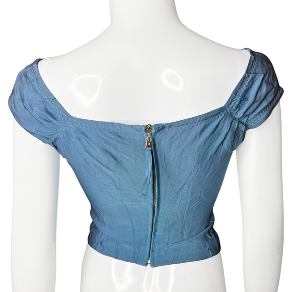 Louis Vuitton Blue Corset Top - 36 – Angeles Vintage